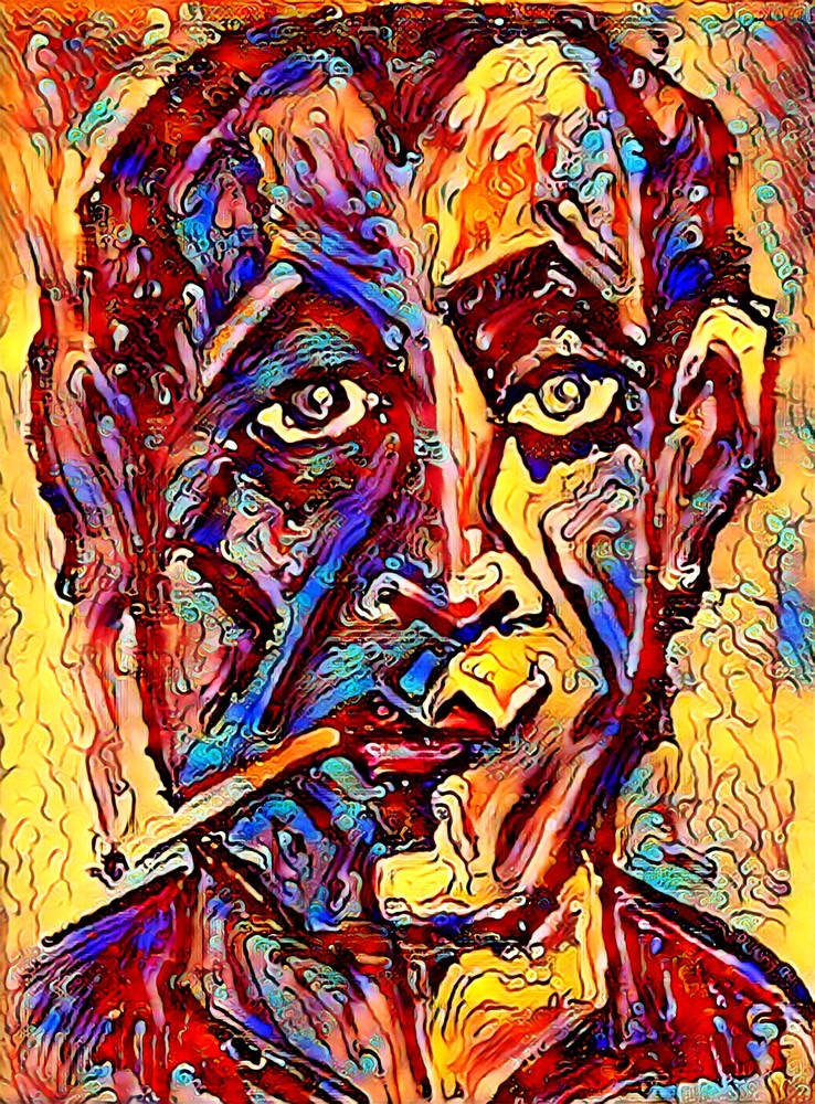 Moonlighting - I did a study on piccasso... this is my self portrait in ...